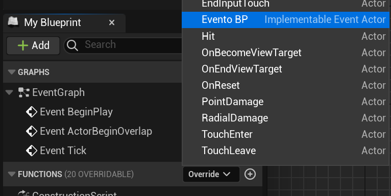 Trabajar con blueprints visuales y C++