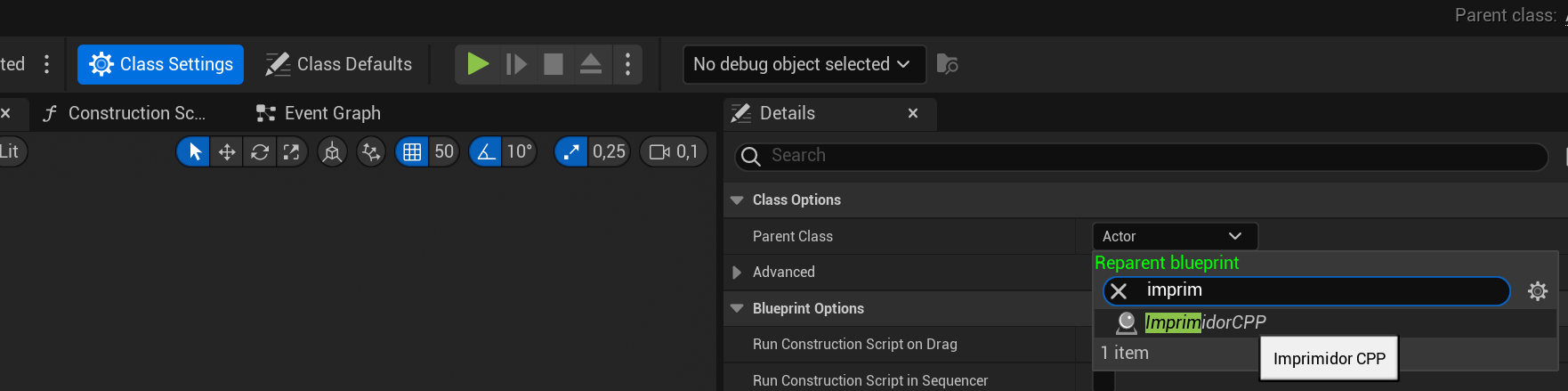 Trabajar con blueprints visuales y C++